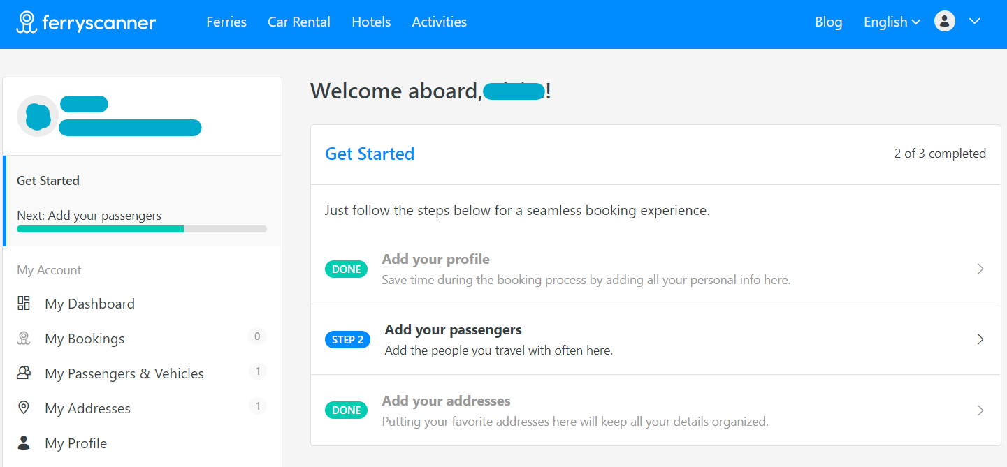Launch Of New User Accounts Feature | Ferryscanner