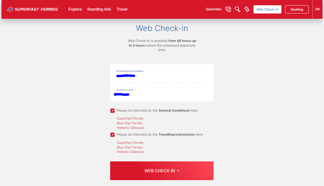 Aegean Speed Lines Web Check In Process | Ferryscanner