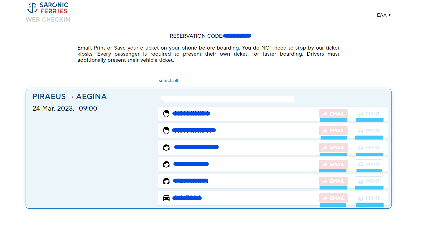 Saronic Ferries Web Check-In | Ferryscanner
