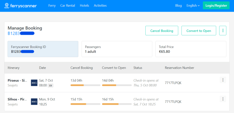 Customers Can Manage Their Own Bookings | Ferryscanner