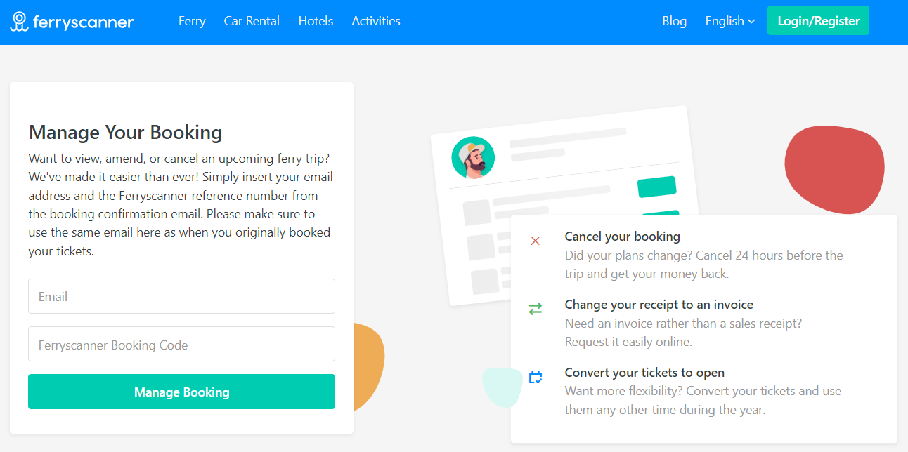 Customers Can Manage Their Own Bookings | Ferryscanner